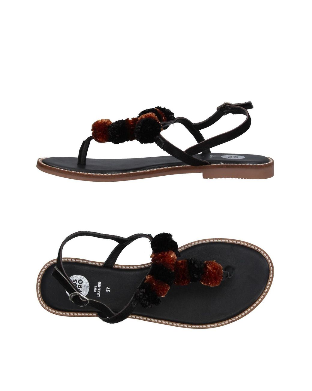 Gioseppo Thong Sandal Leather in Black | Lyst