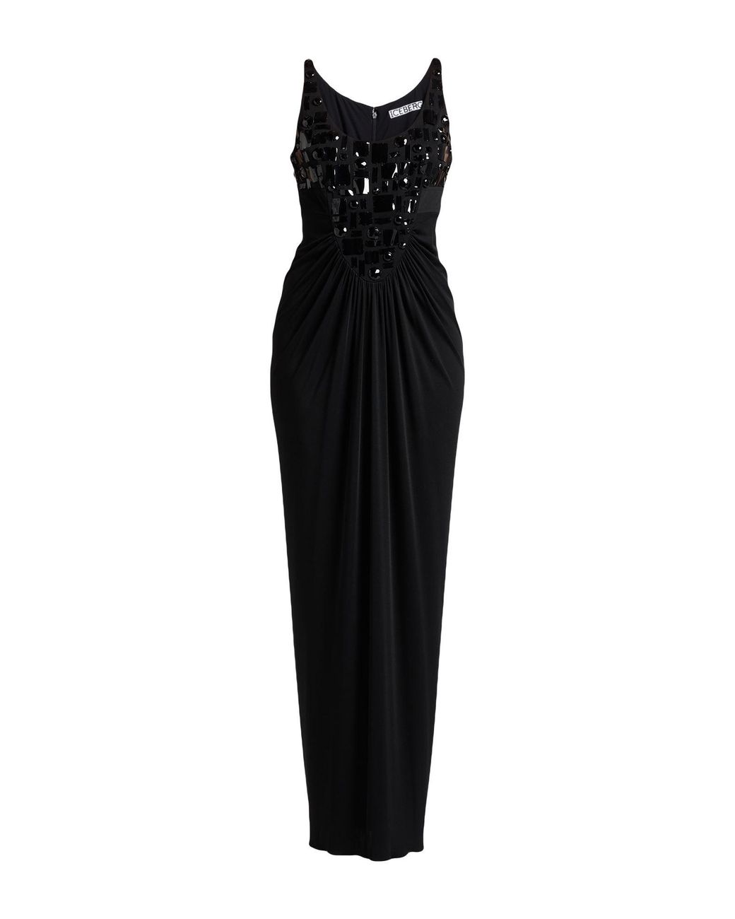 Iceberg Maxi Dress Viscose, Silk in Black | Lyst