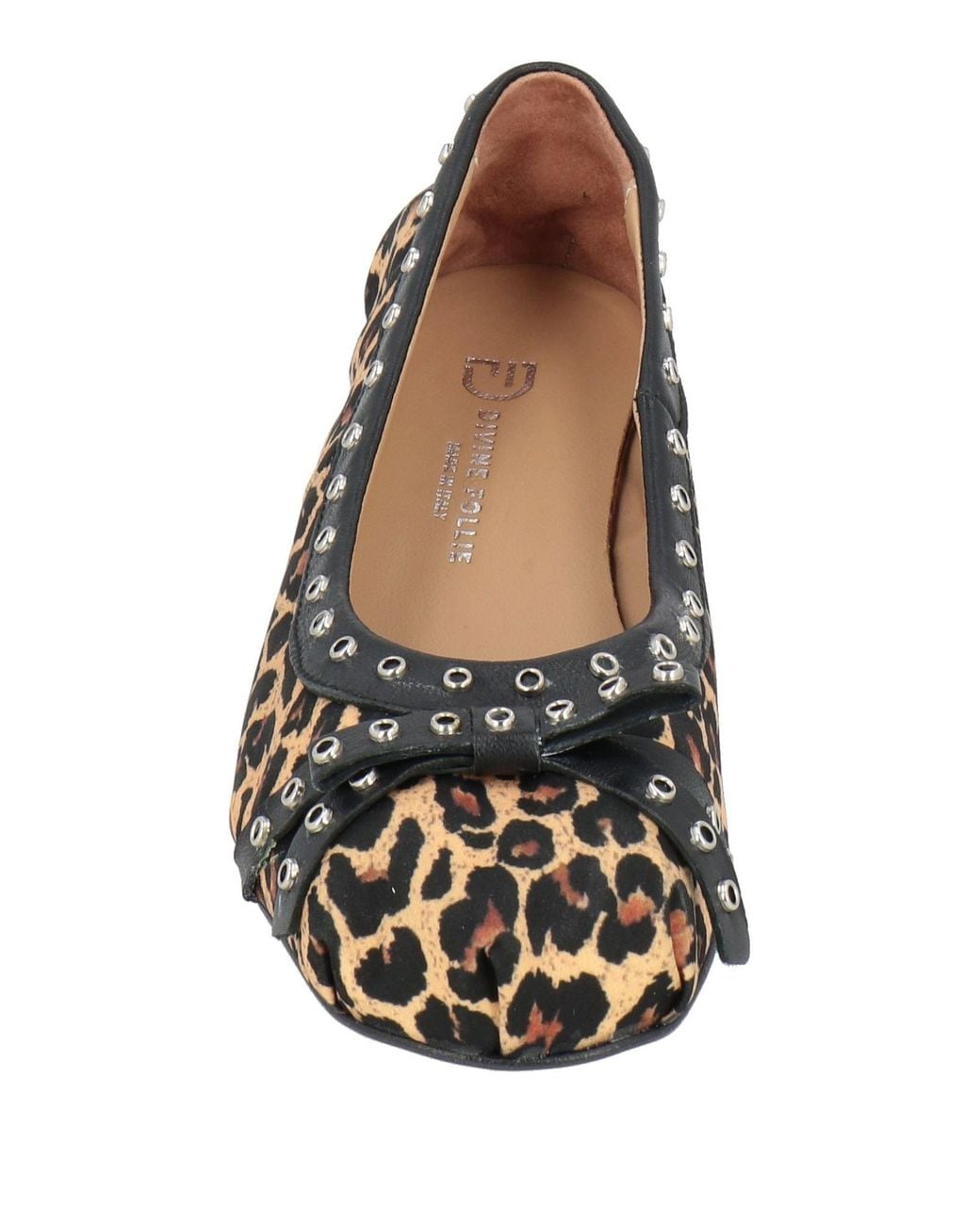 Divine Follie Camel Ballet Flats Textile Fibers, Leather | Lyst