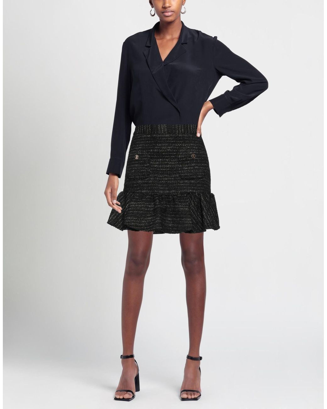 Sandro Mini Skirt in Black | Lyst