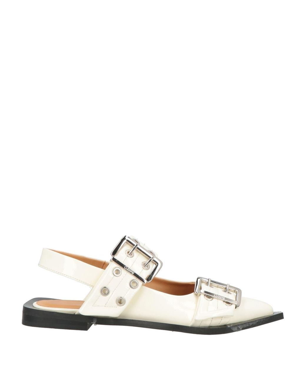 Ganni Ballet Flats Leather in White | Lyst