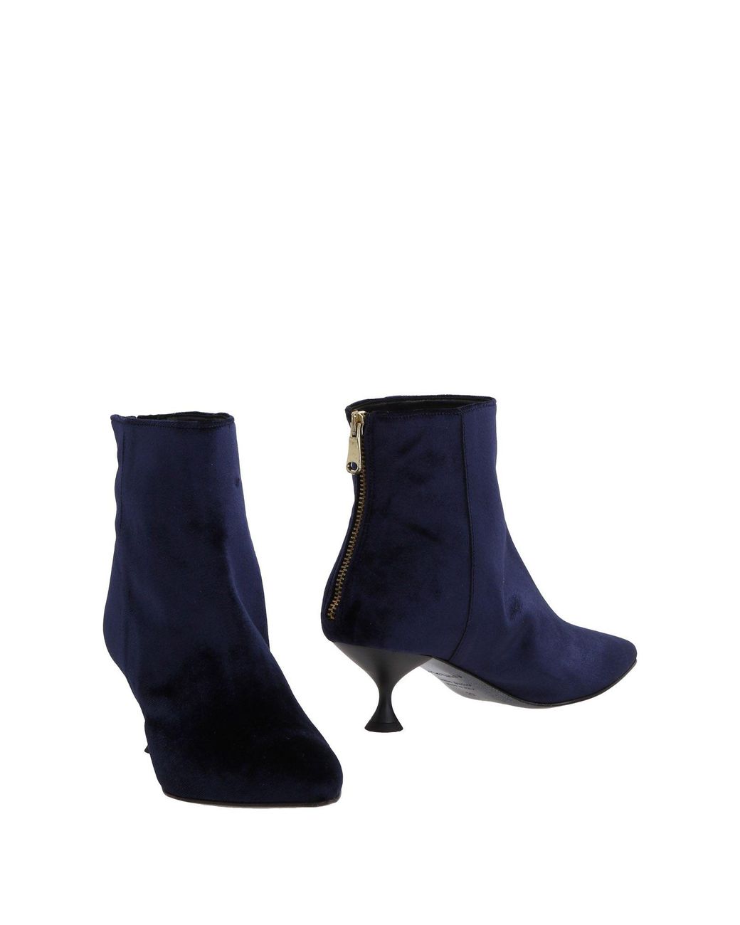 Tipe E Tacchi Velvet Ankle Boots in Dark Blue (Blue) - Lyst