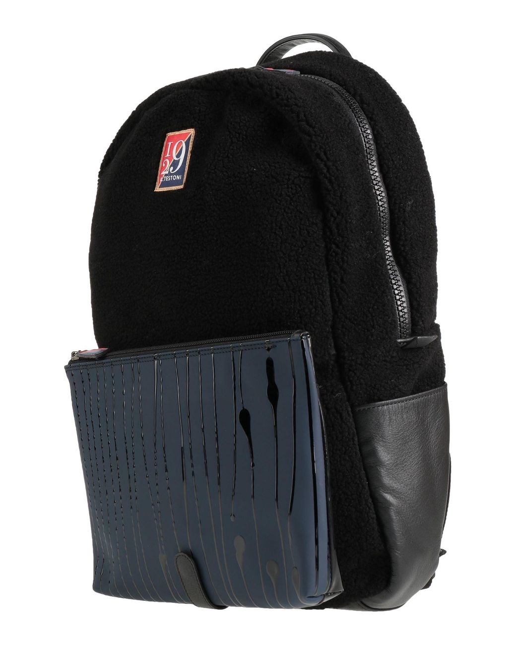 I29 A.TESTONI Backpack Textile Fibers, Leather in Black for Men | Lyst UK