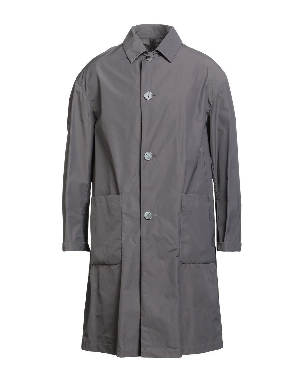Hevò Overcoat & Trench Coat Polyethylene, Cotton in Gray for Men | Lyst