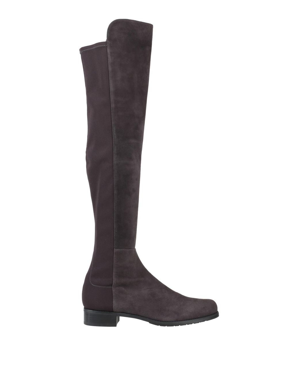 Stuart Weitzman Charcoal Boot Leather, Textile Fibers in Brown | Lyst