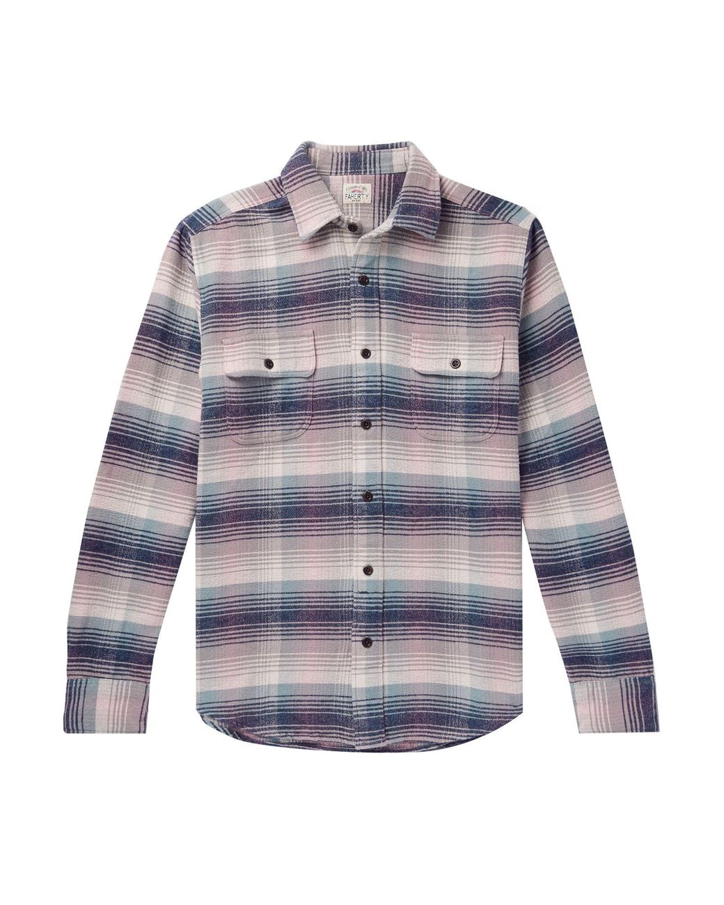Faherty Brand Flannel Shirt in Gray for Men - Lyst