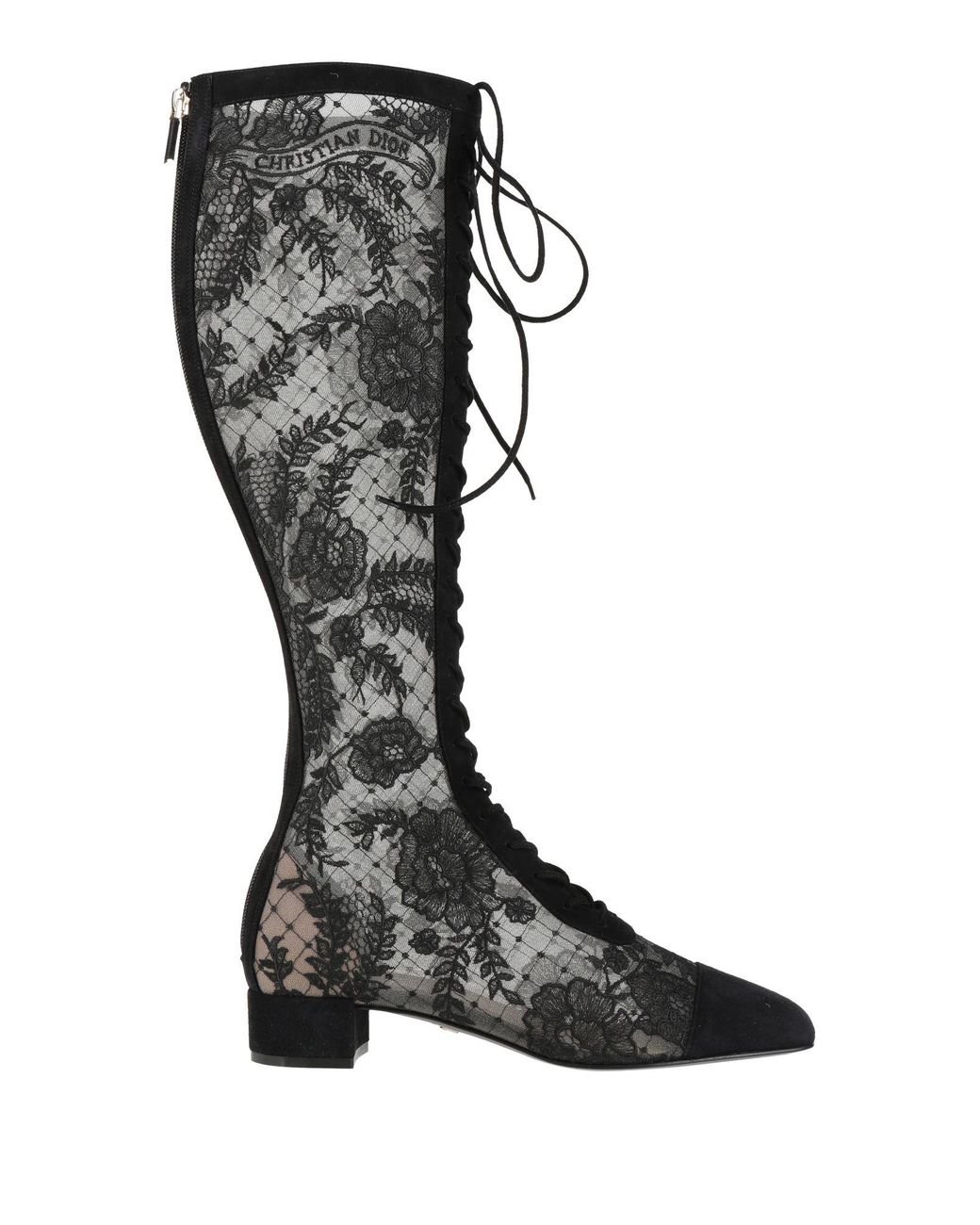 Dior Boot Leather, Textile Fibers in Black | Lyst