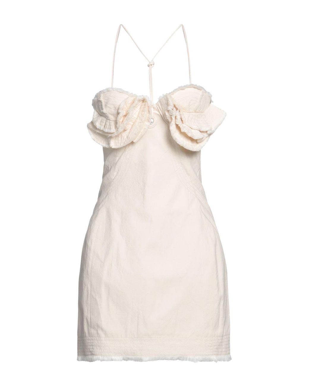 Jacquemus Cream Mini Dress Cotton in Natural | Lyst