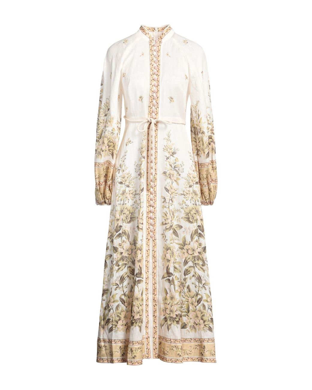 Zimmermann Maxi Dress Linen, Cotton in Natural | Lyst
