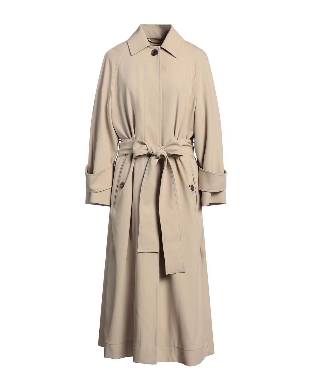 Ferragamo Overcoat & Trench Coat Virgin Wool in Natural | Lyst
