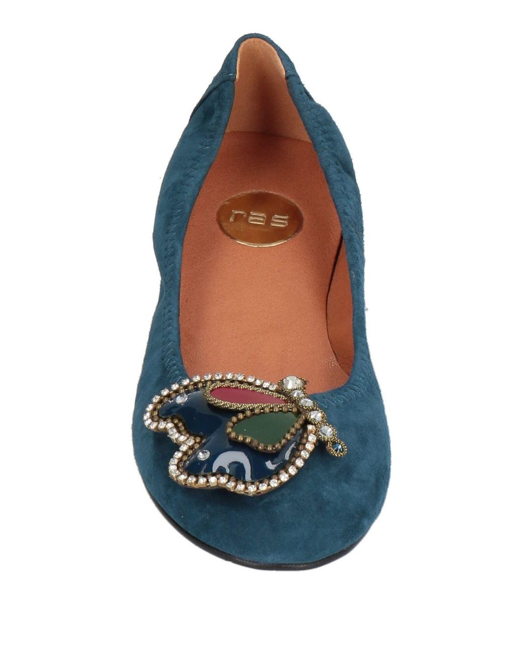 Ras Ballet Flats Leather in Blue | Lyst