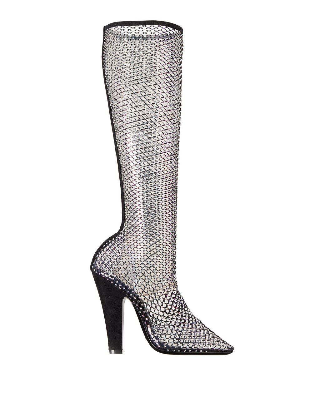 Saint Laurent Boot Textile Fibers, Leather in Gray | Lyst
