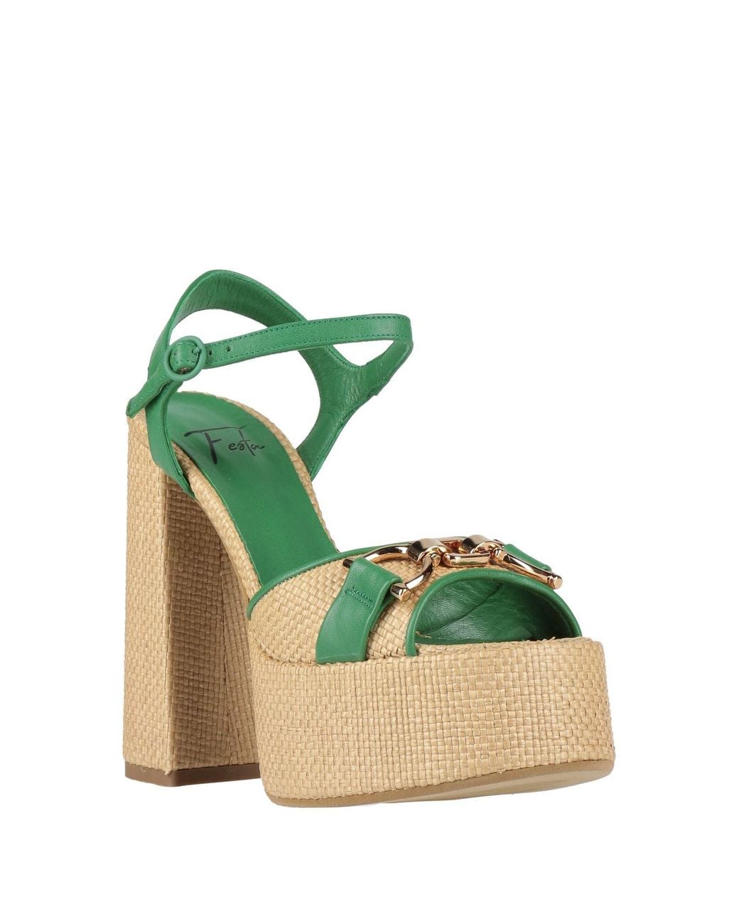 Roberto Festa Sandals Natural Raffia, Leather in Green | Lyst