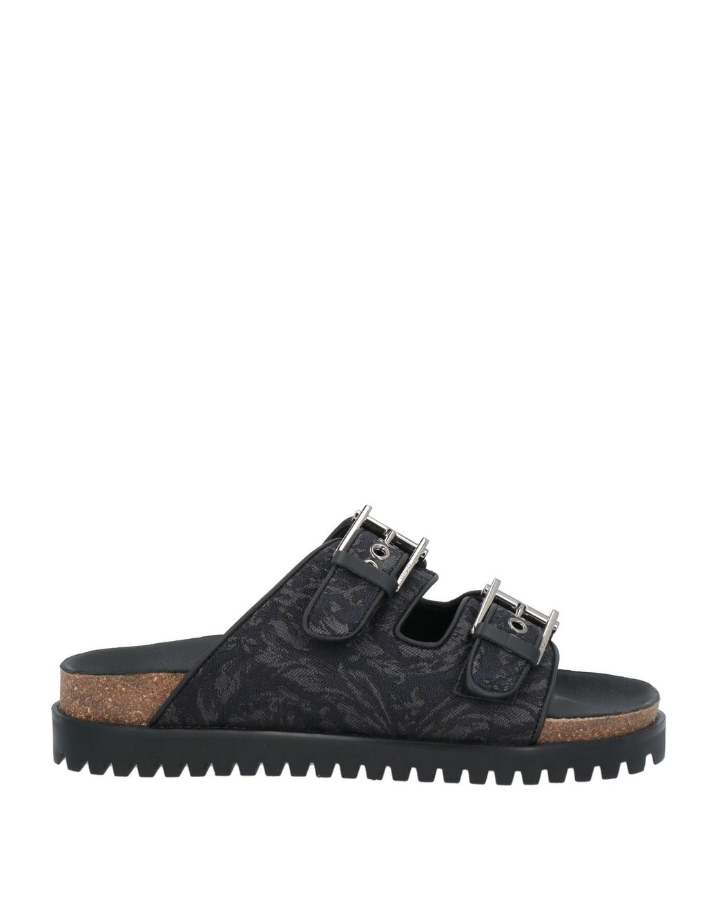 Versace Sandals Leather, Textile Fibers in Black for Men | Lyst