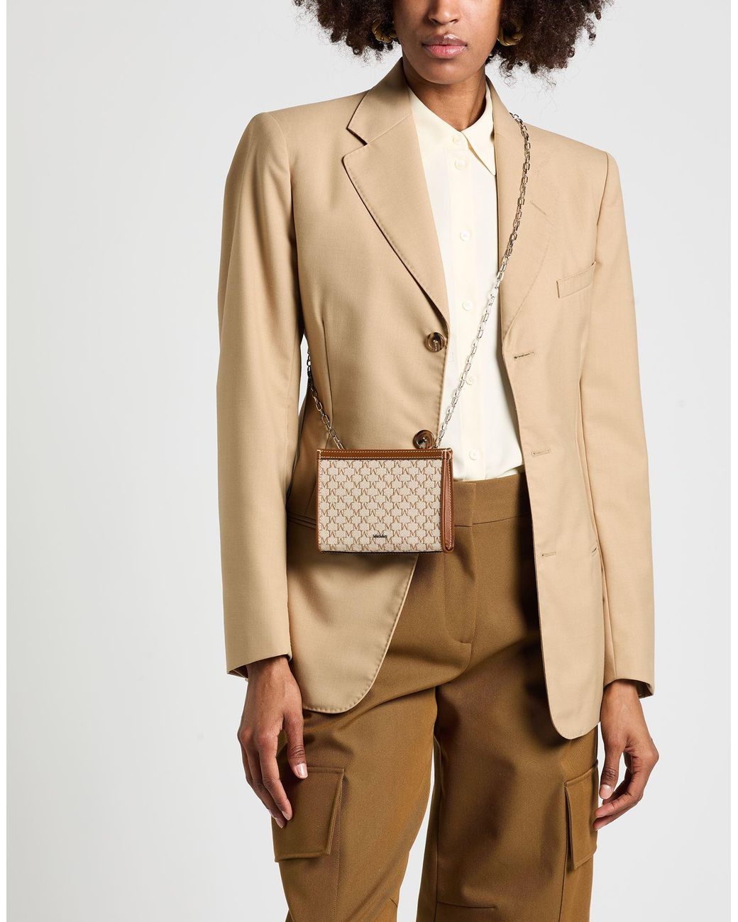 Max Mara Cross-Body Bag Cotton in Natural | Lyst