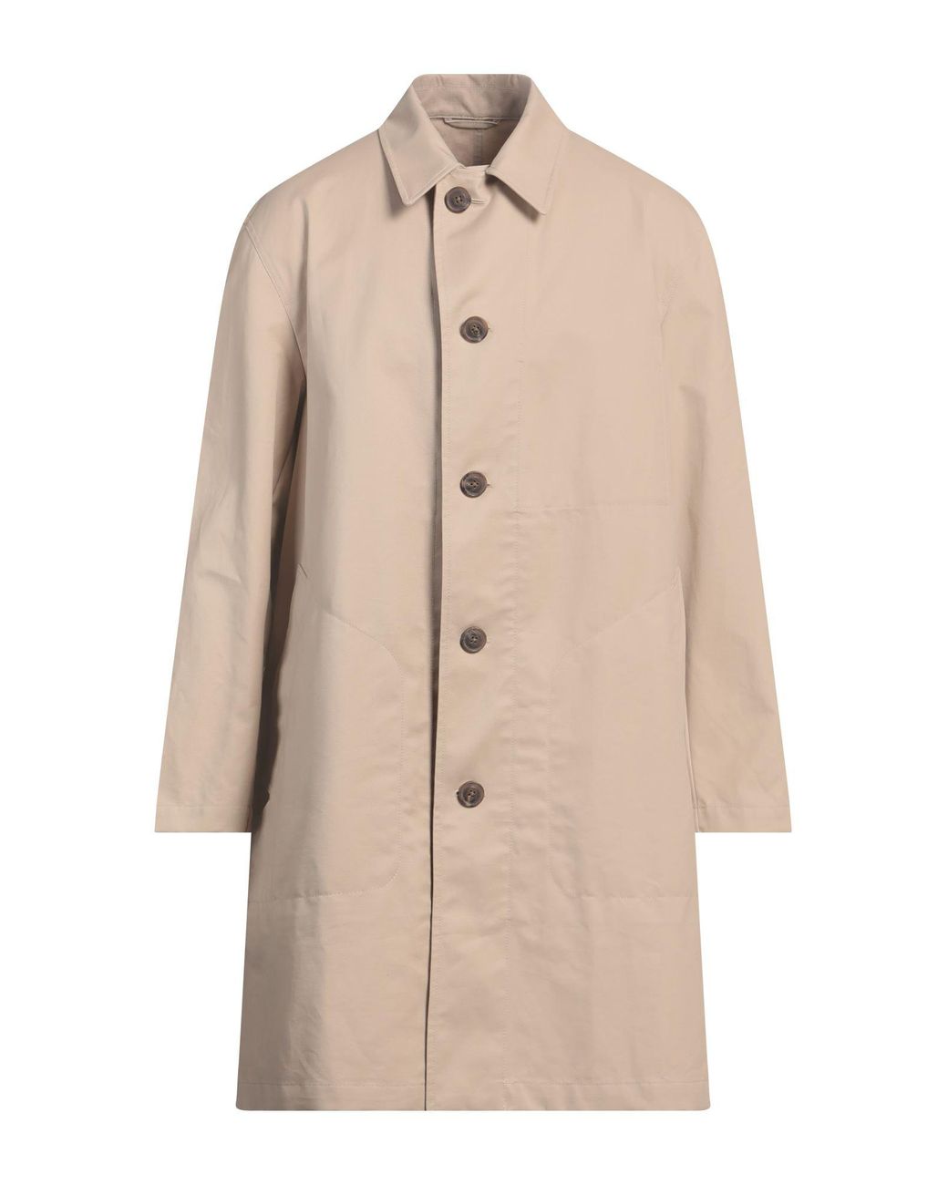 HUGO Overcoat & Trench Coat Cotton in Natural for Men | Lyst