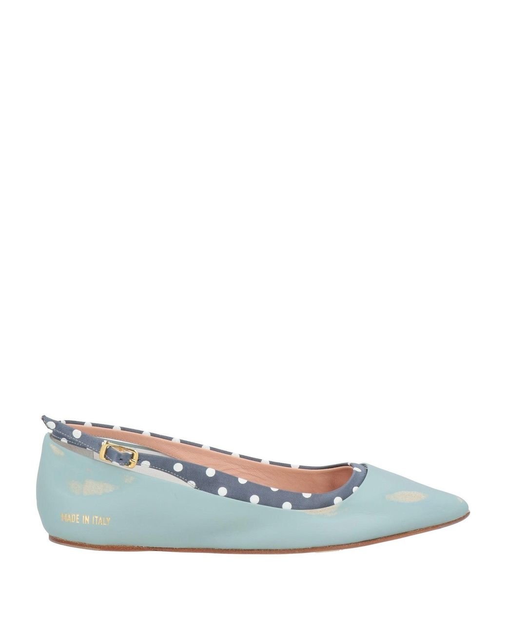 HIDNANDER Sky Ballet Flats Leather, Textile Fibers in Blue | Lyst