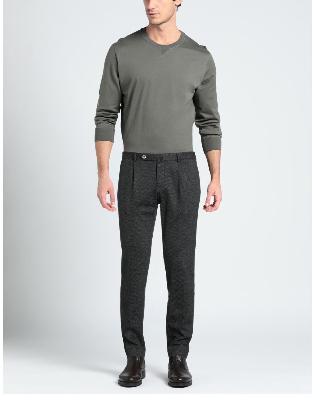 GTA IL PANTALONE Charcoal Pants Cotton, Virgin Wool, Acrylic in Gray ...