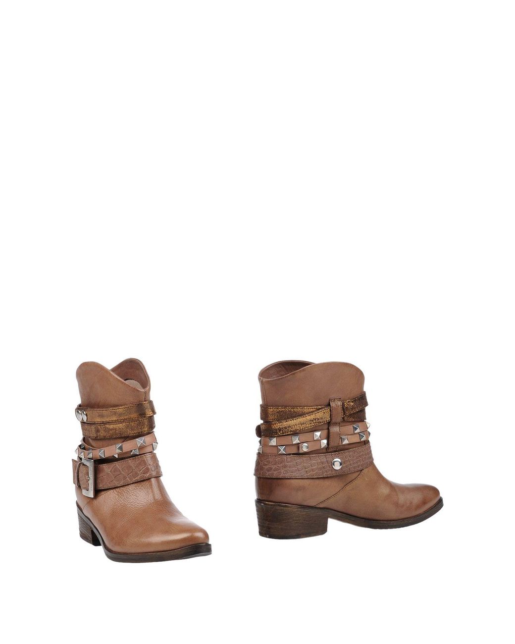 Janet & Janet Leather Ankle Boots in Brown - Lyst