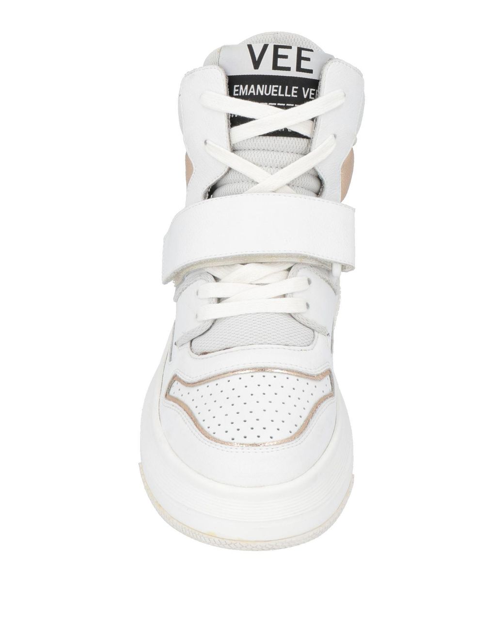 Emanuélle Vee Sneakers Leather, Textile Fibers in White | Lyst