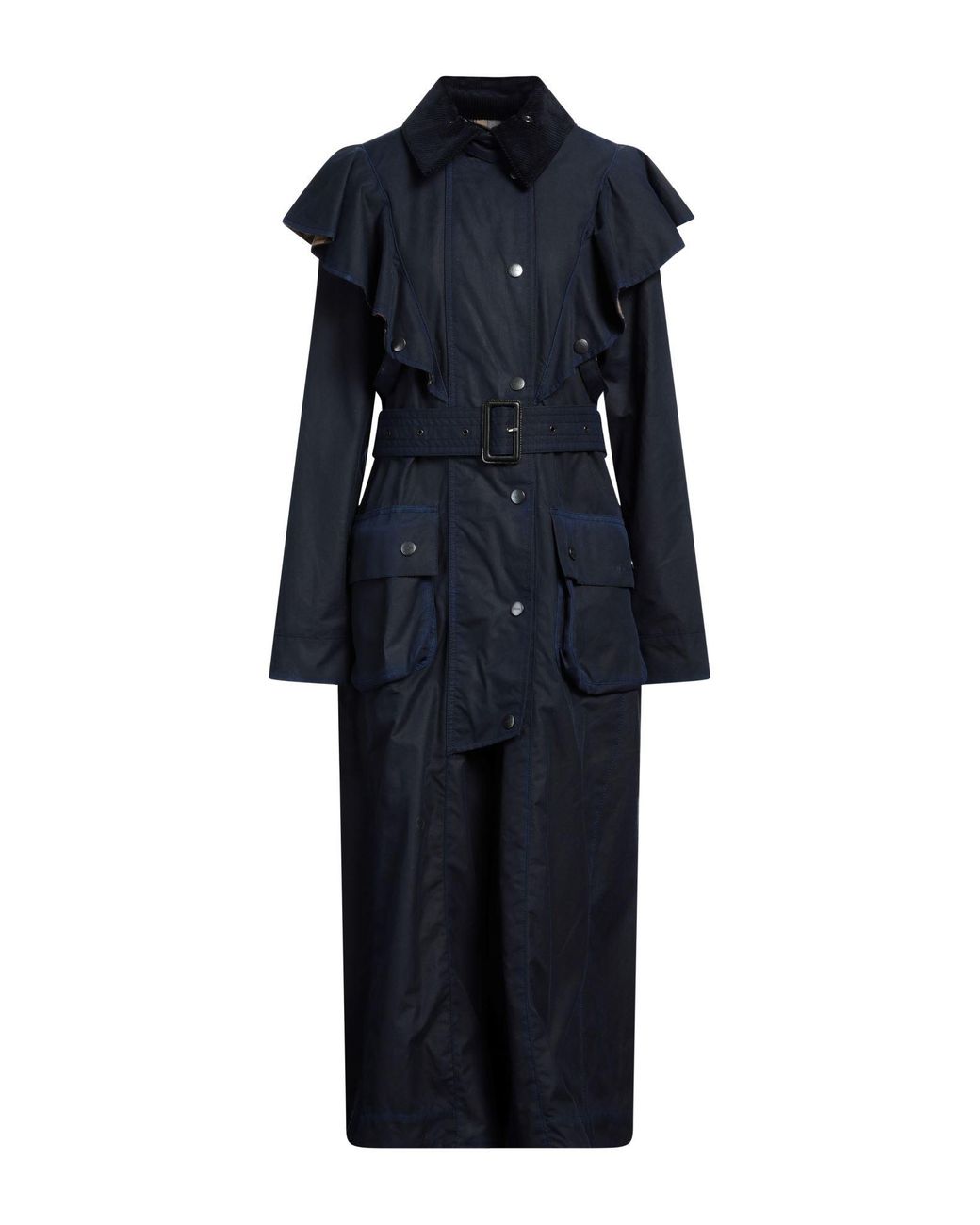 BARBOUR x CHLOÉ Midnight Overcoat & Trench Coat Cotton in Blue | Lyst