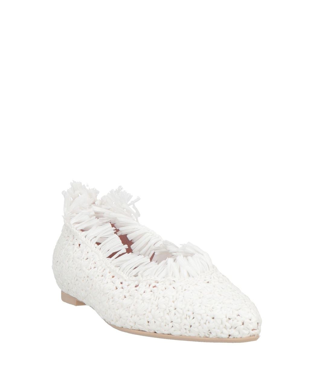 Ras Ballet Flats Natural Raffia in White | Lyst