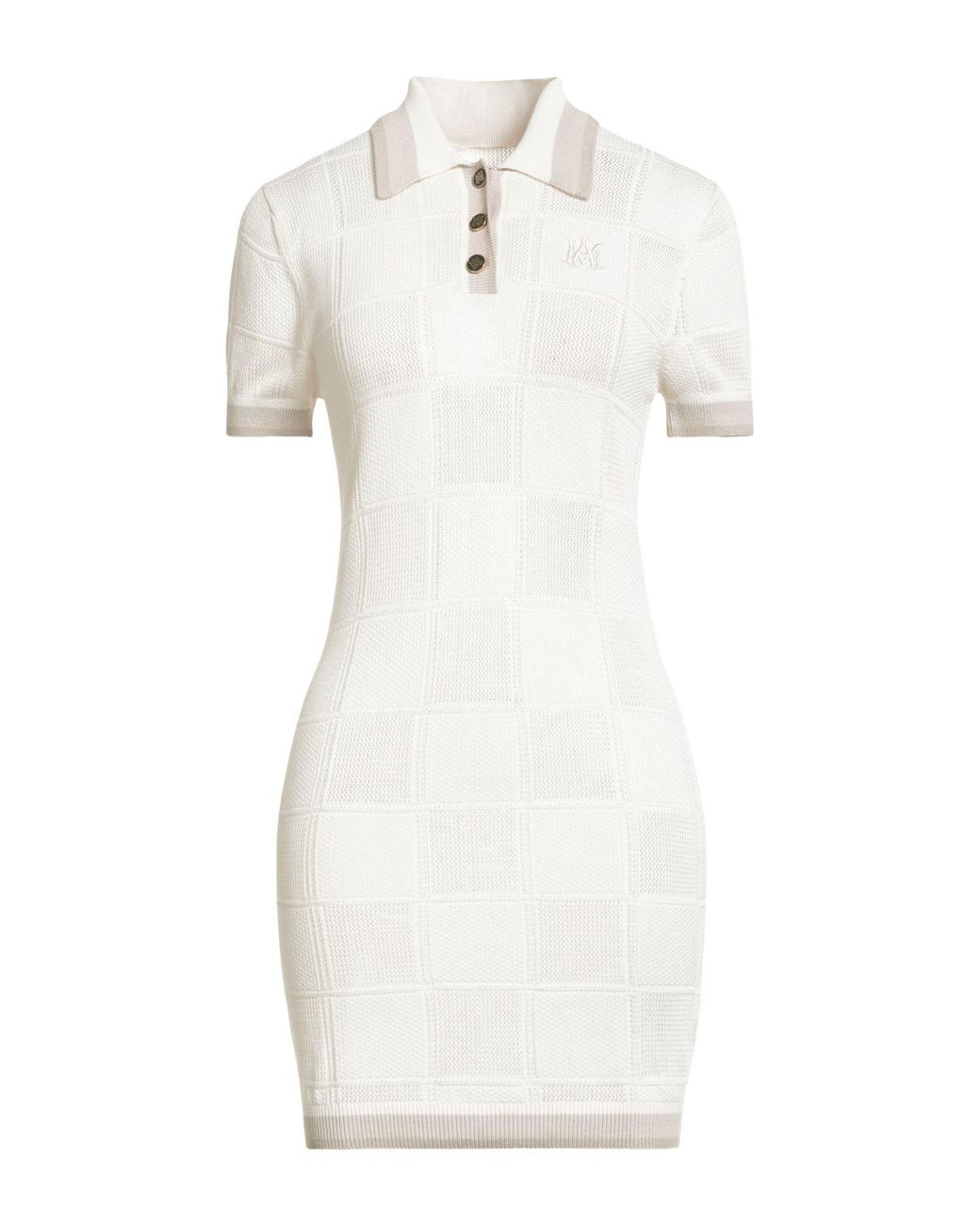 Amiri Ivory Mini Dress Silk, Viscose in White | Lyst
