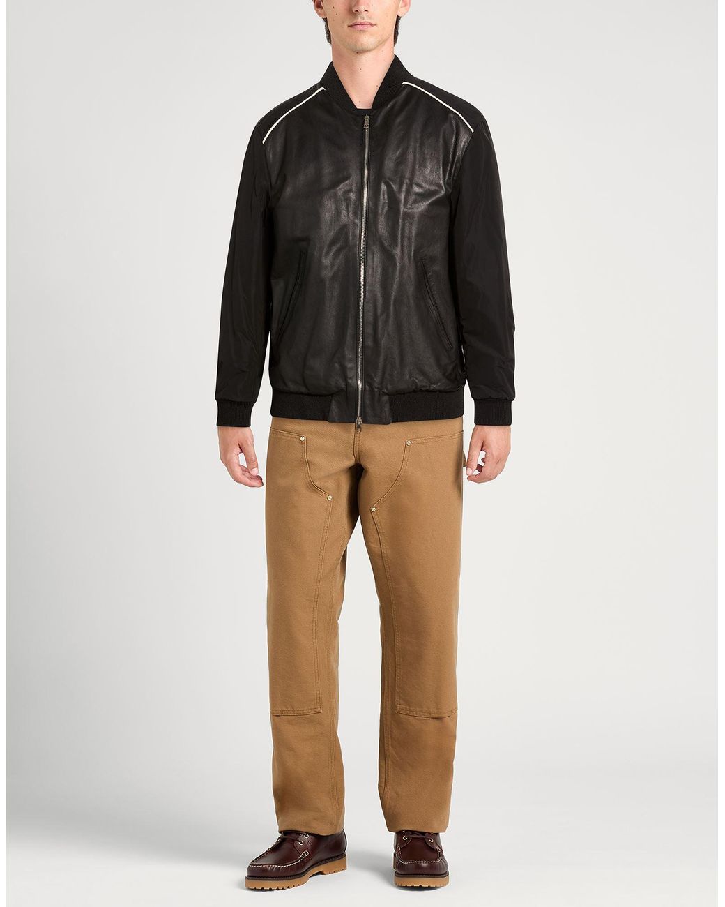 Low Brand Jacket Leather, Polyester in Black for Men | Lyst UK