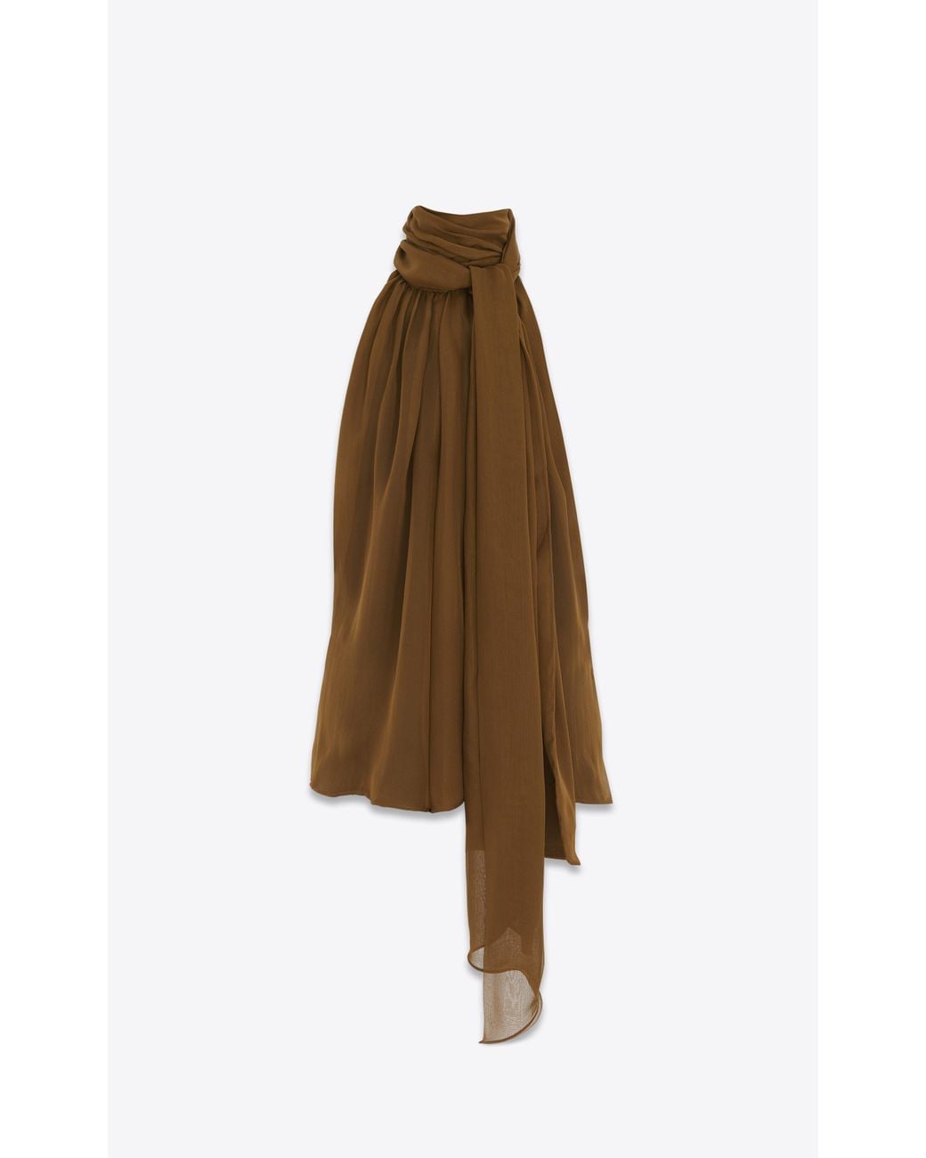 Saint Laurent Backless Halter Top In Silk Muslin in Brown for Men | Lyst