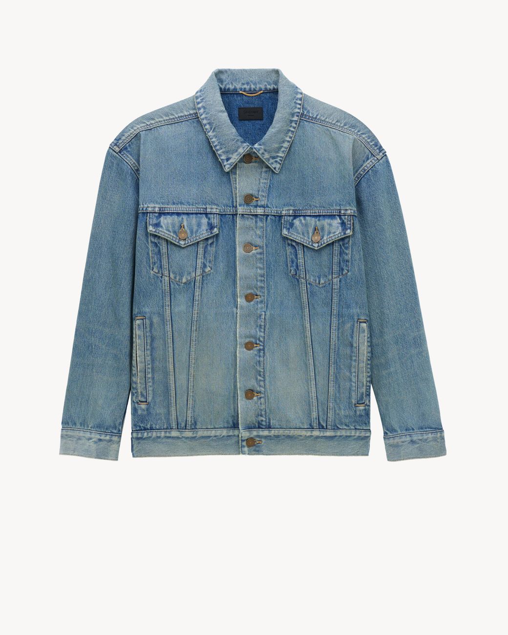 Saint Laurent Oversized Jean Jacket in Blue | Lyst