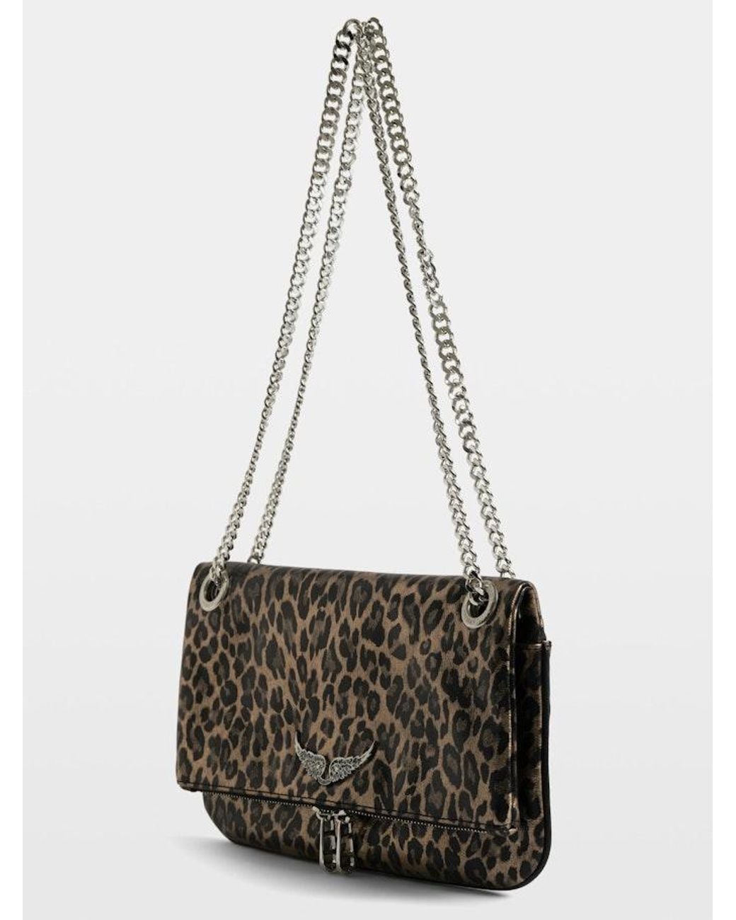 Zadig & Voltaire Rock Ii Metal Leopard Clutch in Black | Lyst