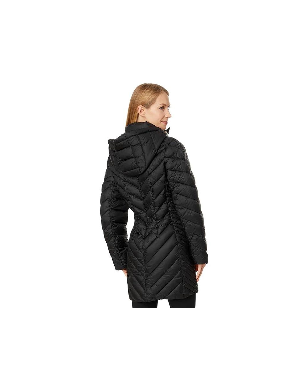 MICHAEL Michael Kors Zip Front Knee Length Chevron Packable MICHAEL Michael Kors Zip Front Knee Length Chevron Packable