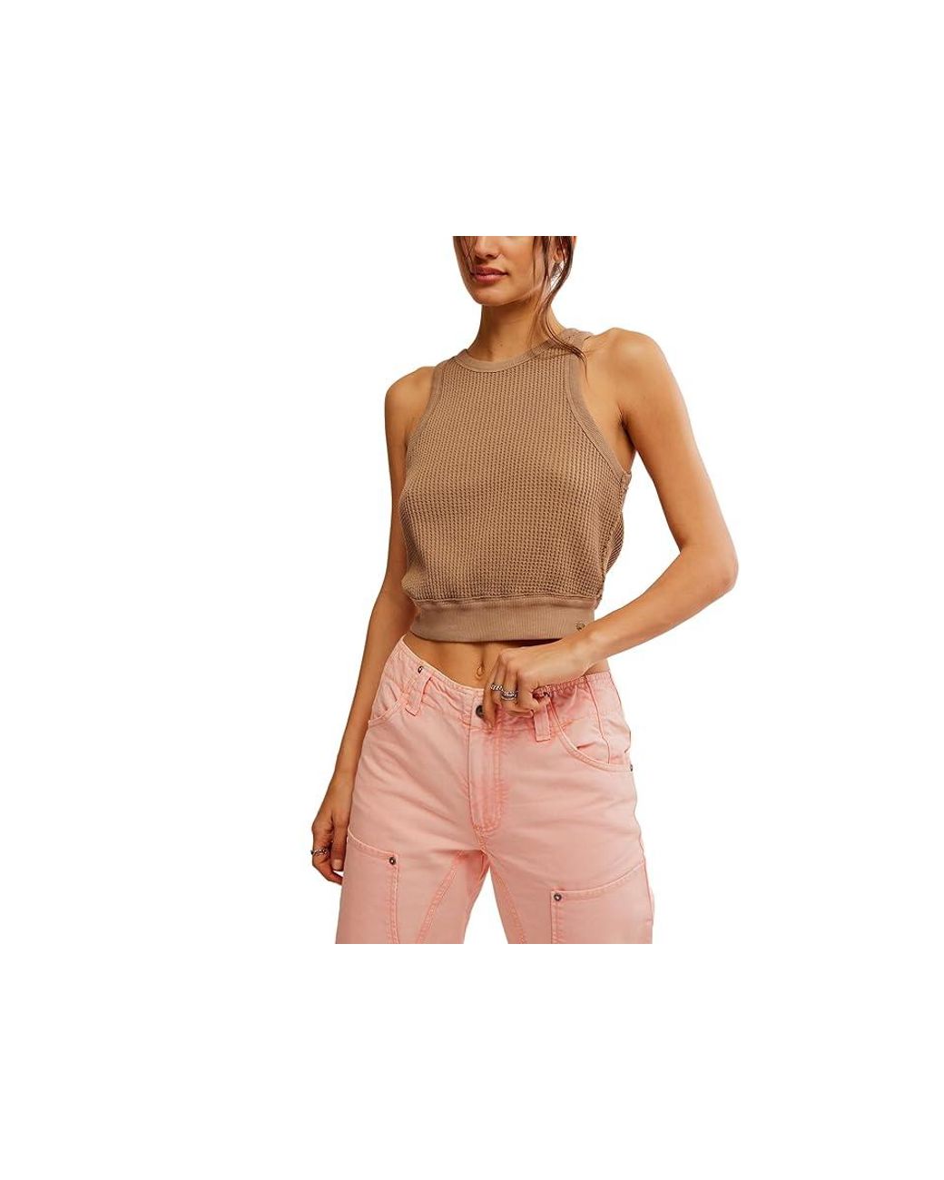 Free People Vest Tank (Cuban Sand) Clothing in Brown | Lyst