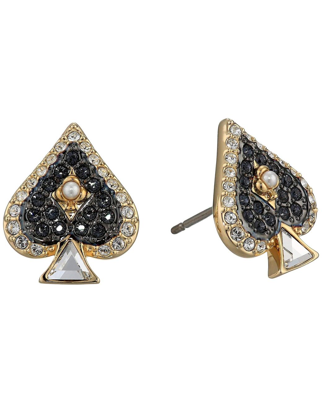 Swarovski Tarot Magic Spade Stud Pierced Earrings in Olive (Green) | Lyst