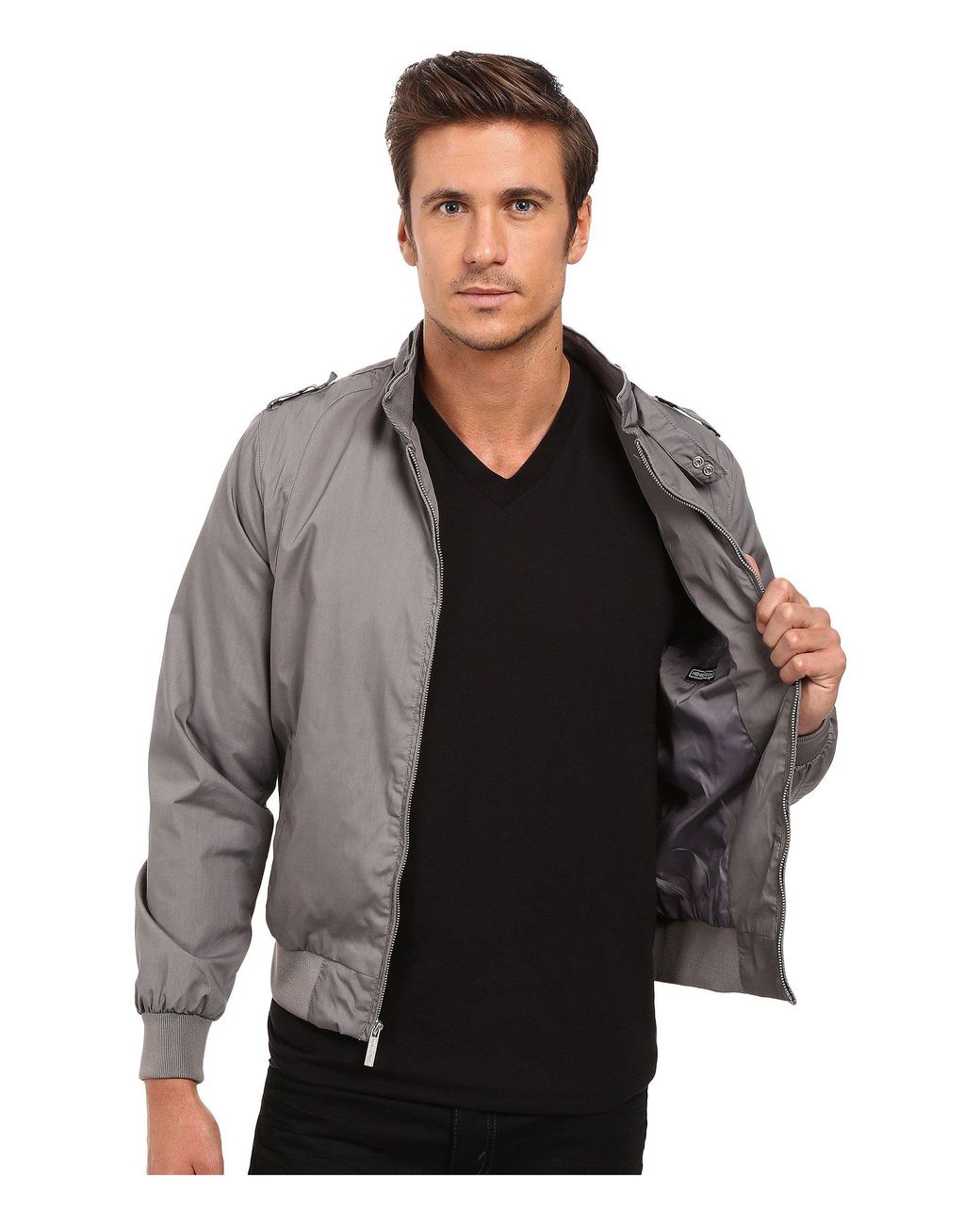 Members Only Iconic Racer Jacket In Gray For Men Lyst | atelier-yuwa ...