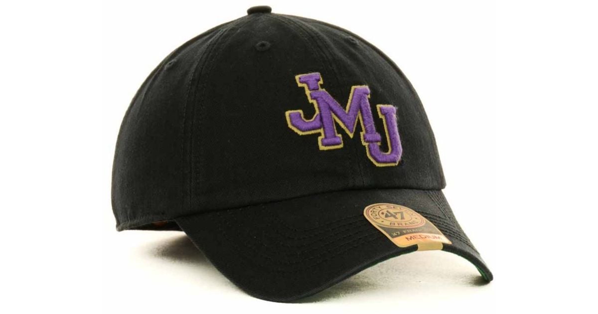 47 Brand James Madison Dukes Ncaa '47 Franchise Cap in Black for Men | Lyst