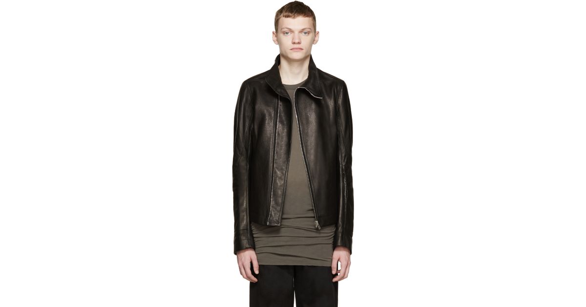 Rick Owens Black Leather Mollino Jacket for Men | Lyst Rick Owens Black Leather Mollino Jacket for Men | Lyst