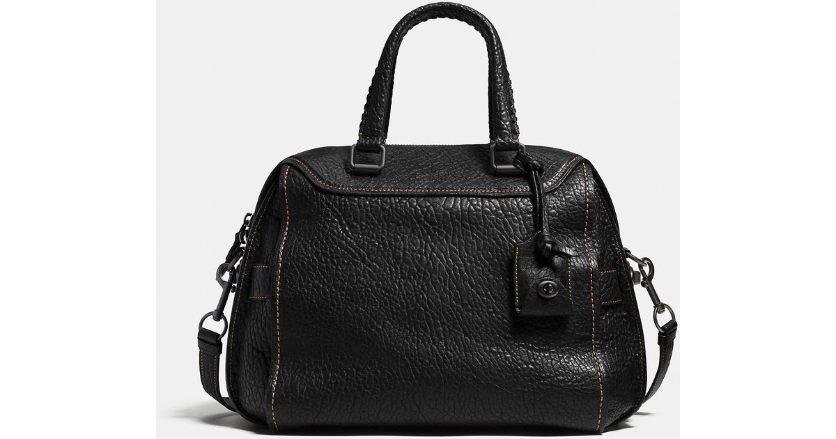 COACH Ace Satchel 28 In Glovetanned Leather in Black | Lyst