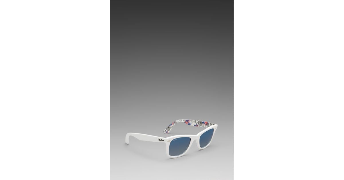 Ray-Ban Wayfarer Sunglasses with Internal London Print in White for Men ...