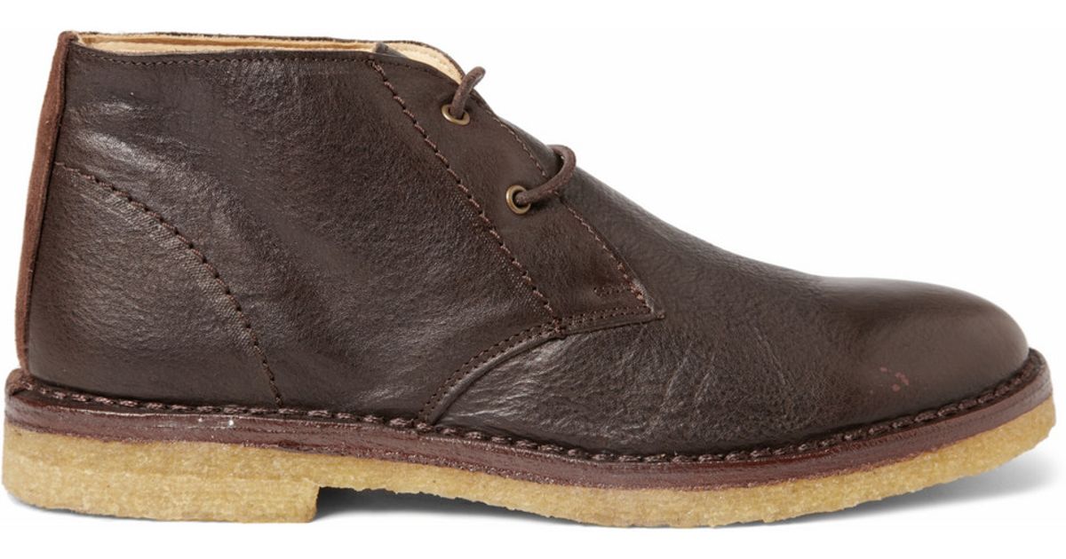 A.P.C. Leather Desert Boots in Brown for Men - Lyst