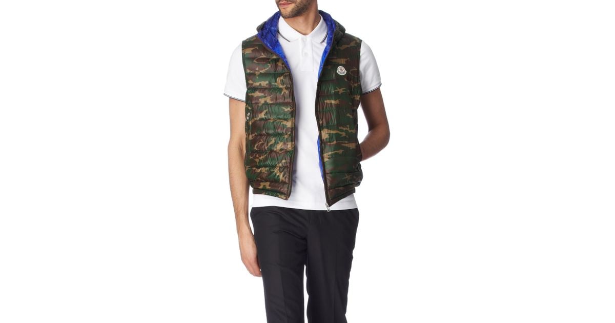 Moncler Patrick Camouflage Gilet in Green for Men | Lyst UK