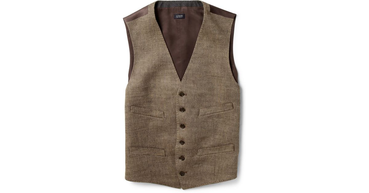 J.Crew Harvest Herringbone Vest in Brown for Men | Lyst UK
