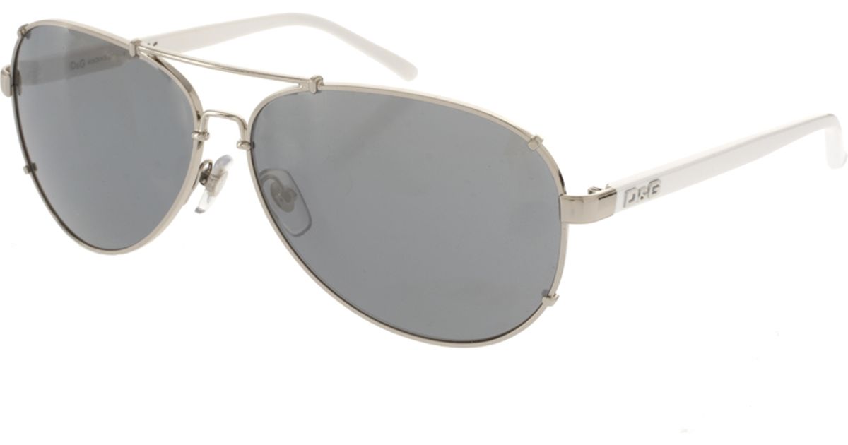 Dolce And Gabbana Dg Aviator Sunglasses In Silver Metallic For Men Lyst