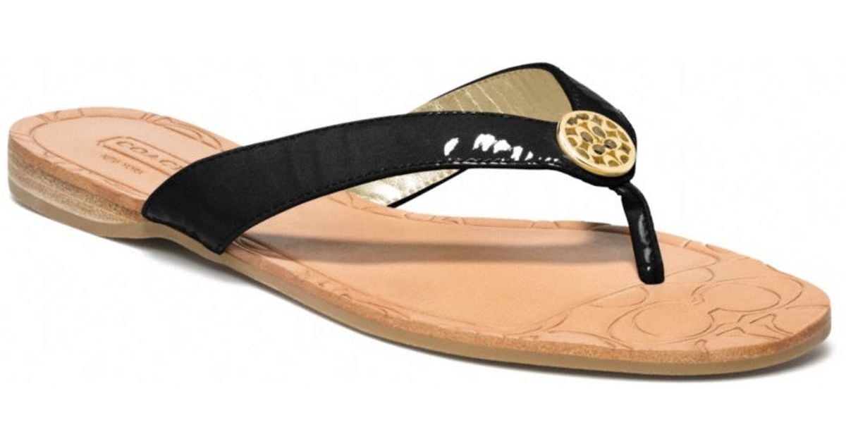 COACH Sara Sandal in Black | Lyst