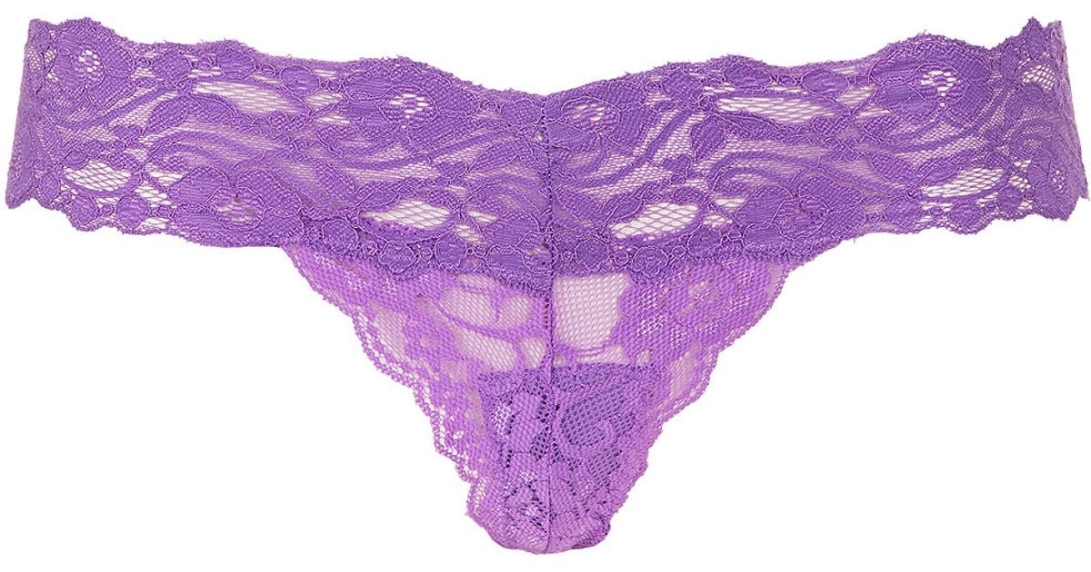 Topshop Lacey Deep Lace Thong In Purple Lyst