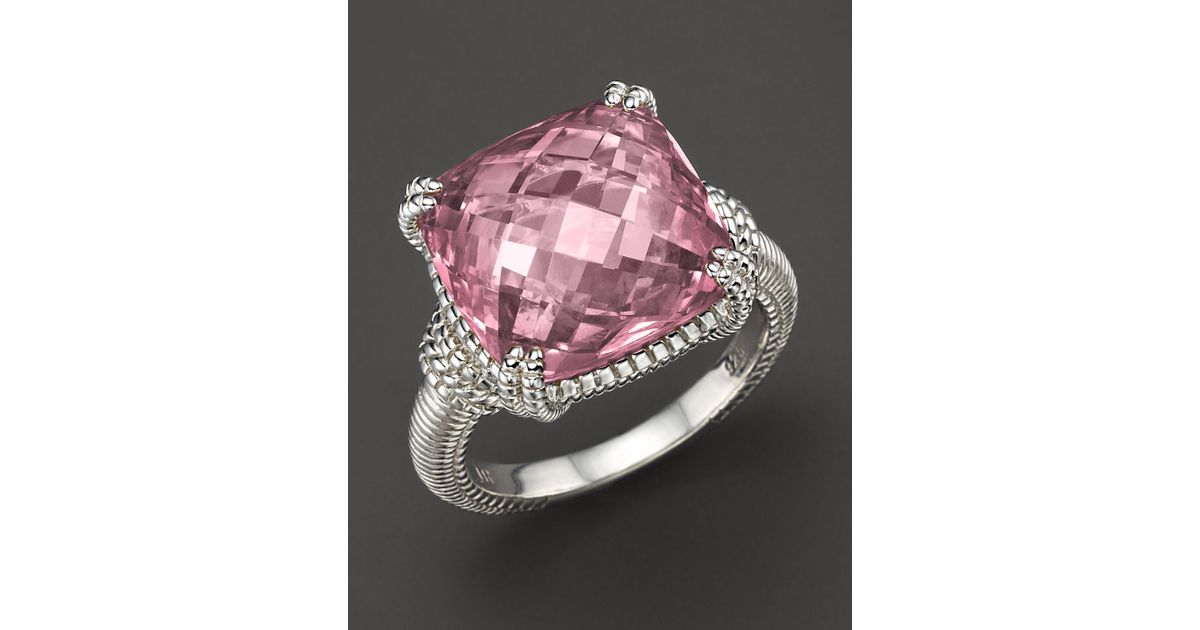 Judith Ripka Sterling Silver Cushion Stone Ring in Metallic | Lyst