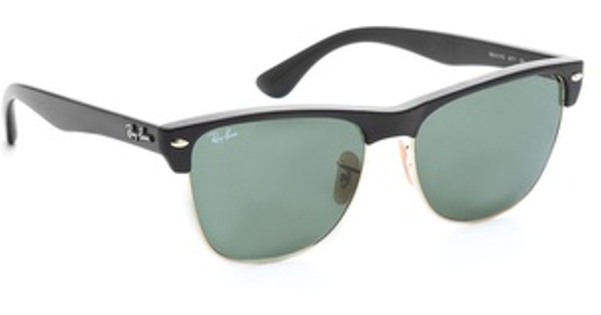 Ray Ban Oversized Clubmaster Sunglasses In Black Lyst