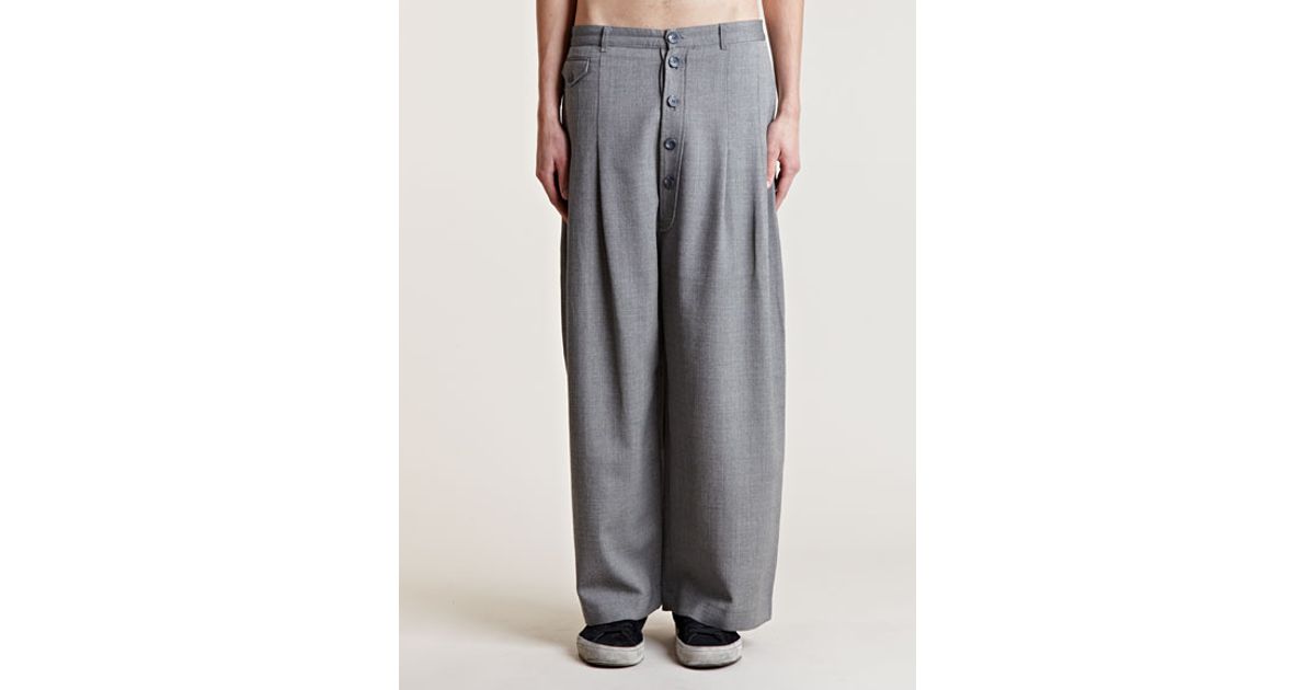 Raf Simons Ss06 Double Pleat Wide Leg Pants in Grey for Men | Lyst Canada