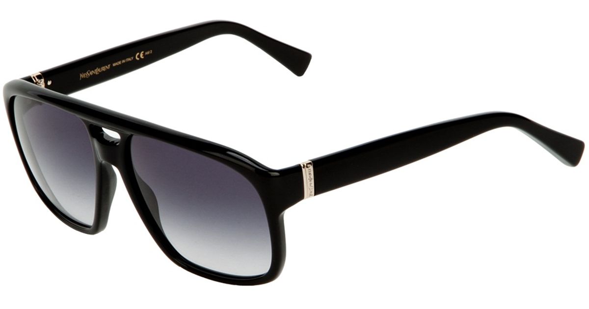 Saint Laurent Square Frame Sunglasses in Black for Men | Lyst