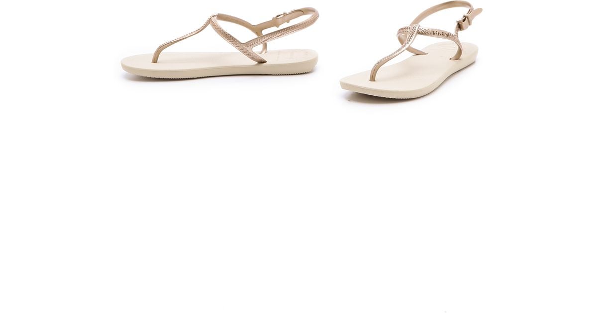 Havaianas Freedom T Strap Sandals in Sand Grey/Light Golden (Natural ... Havaianas Freedom T Strap Sandals in Sand Grey/Light Golden (Natural ...